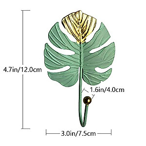 DOITOOL Mini Leaf Shape Hook Multifunctional Keys Mounted Hooks Wall Hook Clothes Hook Punch Free Hat Towel Clothing Hook for Home Office Decor
