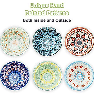 Farielyn-X 6 Pack 24 Ounce Premium Porcelain Bowls Set - Great Cereal Bowls, Salad, Rice, Pasta or Soup Bowls - Large Capacity - Microwavable Ceramic Bowls - Heat and Cold Resistant Porcelain