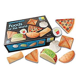 Yellow Door Sensory Play Stones, Foods of The World, Set of 8