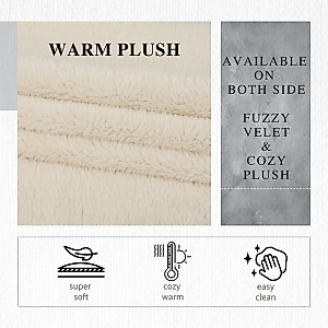 Reversible Waterproof Fleece Throw Blanket for Couch Sofa or Bed, Soft Fuzzy Plush Luxury Blanket, Super Cozy and Comfy for All Seasons Black 30 * 70 Inch