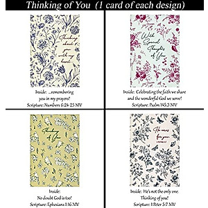 Thinking of You Cards (No Repeated Cards) 32 Design Christian / Religious Greeting Card Assortment ~ Scripture in every card