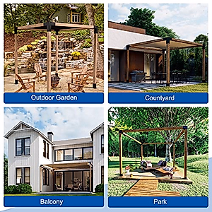 Pergola Kit, 3-Way Right Angle Pergola Brackets, 4 Pack Elevated Wood Stand Kit with Screws for 4x4 (Actual: 3.5x3.5 Inch) Lumber, Woodworks DIY Post Base Kit, Outdoor Pergola Hardware Kit