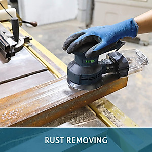 ZEITE Random Orbital Sander Tool, Electric Palm Sander, 3.0 Amp Wood Sanding Machine, Variable Speed 5000-12000 OPM, Cyclonic Dust Box, Vacuum Adapter, 12Pcs 5" Sandpapers for Sanding and Polishing