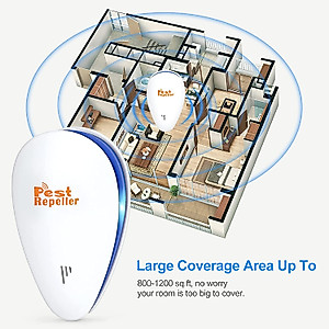 Ultrasonic Pest Repeller - 6 Pack, Electronic Mouse Repellent, Indoor Rodent Repellent，Rat Repellent Plug in，Insect Repellent，Pest Control for Mosquitoes，Ants，Mice，Squirrel,Fly，Cockroaches