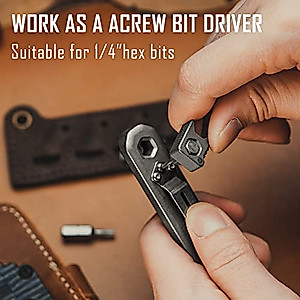 KeyUnity KA13 Titanium Bottle Opener Keychain, 2 in 1 EDC Keychian Tool Beer Opener & Screw Driver, Suitable for All Glass Bottle Caps
