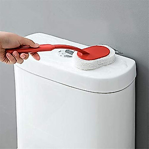 Toilet Brush and Holder Set, Toilet Brush Strong Decontamination Bath Brush Long Handle Durable Sponge Tiles Brush Toilet Fish Tank Cleaning Brush Household Clean Tools Bathroom Toilet Brush Bathroom
