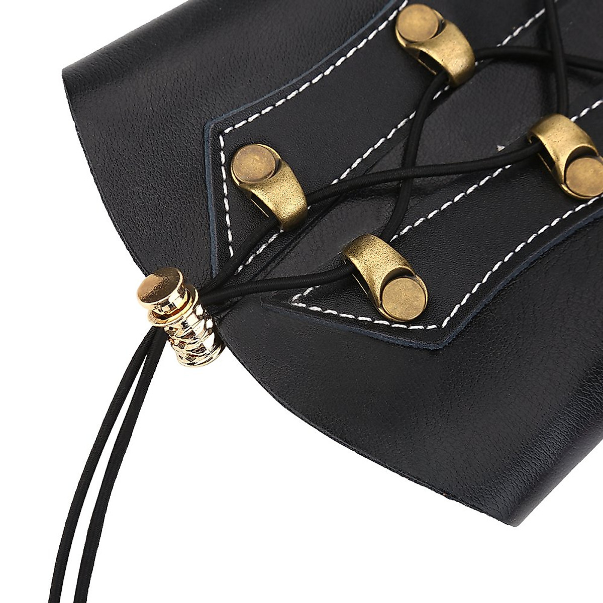 Tbest Leather Arm Guards Armguard for Archery Brown/Black Adult Youth Leather Protective Arm Guards Protector Wristband Costume for Recurve Bow Shooting Hunting, Adjustable