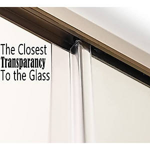 eatelle Frameless Shower Door Side Seal Strip for 3/8 Inch (10mm) Glass, Vertical Polycarbonate H-Jamb 180 Degree 78" Long