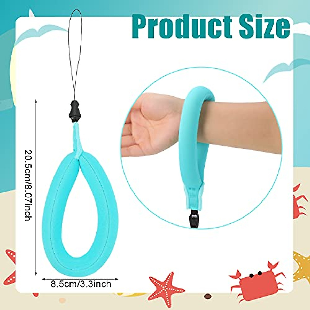 Weewooday 6 Pcs Floating Wrist Strap Waterproof Camera Phone Float Lanyard Foam Floating Band for Camera, Cell Phone, Waterproof Bag, 6 Colors