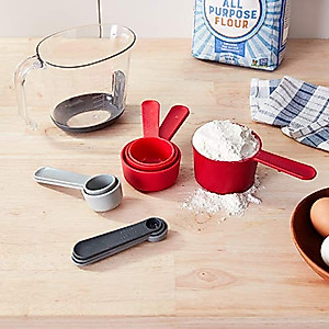 Tovolo Magnetic Nested System Cups & Spoons for Wet and Dry Ingredients, Cup Baking Set, Measuring Spoons & Cups for Cooking, Dishwasher-Safe & BPA-Free, Candy Apple Red