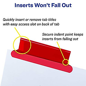 Avery Economy Showcase View Binder with 1 Inch Round Ring, White, 1 Binder (19601) & 11121 Insertable Big Tab Dividers, 5-Tab, Letter