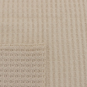 Solid Waffle Brush Poly Rayon Spandex Knit Fabric (Sample Swatch (7"x10" Inches), Sand)