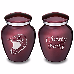 GetUrns Keepsake Embrace Dirt Bike Cremation Urn with Custom Engraving (Cherry Purple)