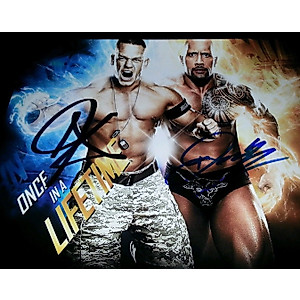 Kirkland John Cena and The Rock 8 X 10 Photo Autograph on Glossy Photo Paper