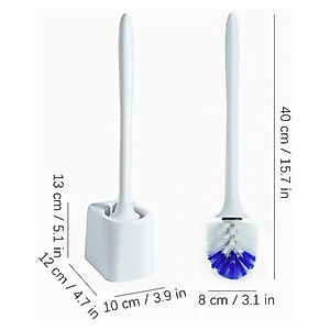 SAAKO Wall Mounted Toilet Brush Plastic with Holder Toilet Cleaner Brush Bathroom Deep Cleaning Toilet Bowl Brush Easy to Install