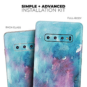 DesignSkinz Teal to Pink 434 Absorbed Watercolor Texture Protective Vinyl Decal Wrap Skin Cover Compatible with The Samsung Galaxy S20 (Screen Trim & Back Glass Skin)