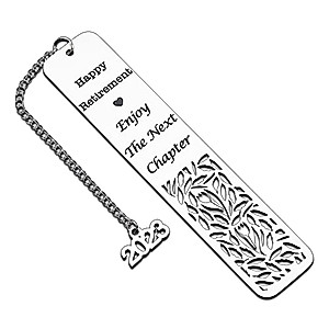 2023 Retirement Gifts for Women Men Bookmark for Book Lovers with Chain Happy Retirement Appreciation Gift for Coworker Nurses Doctors Dad Mom Teacher Boss Employee Leaving Going Away Gift for Friend