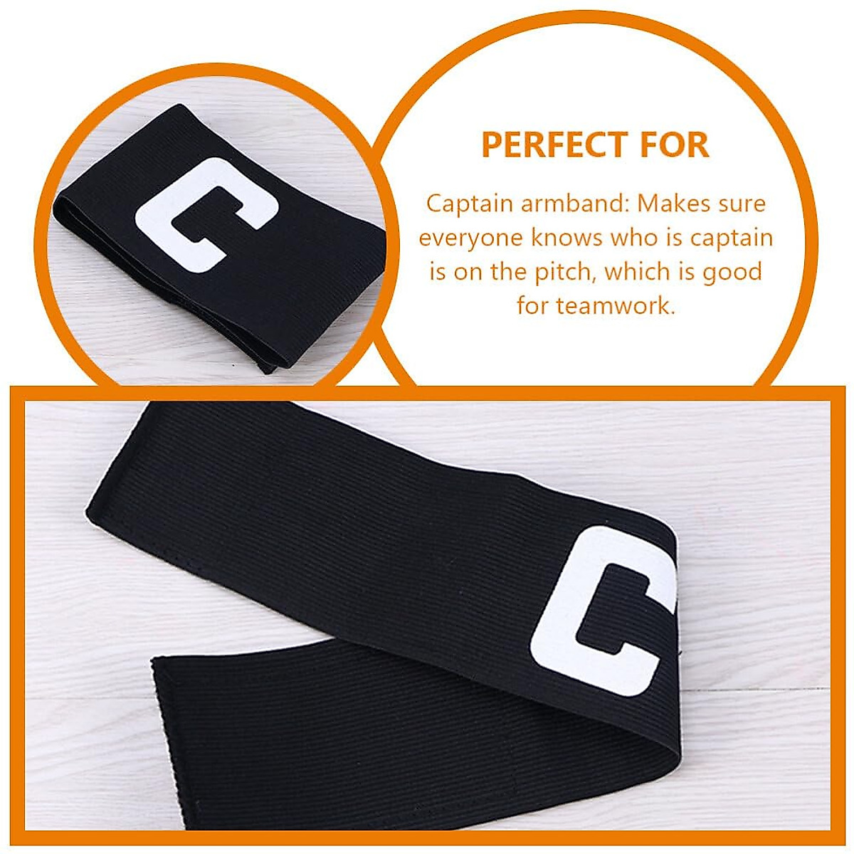 Cabilock 3pcs Soccer Captain Armband Football Captain Bands Team Leader Armband Elastic Basketball Player Arm Bands for Youth Adults Black