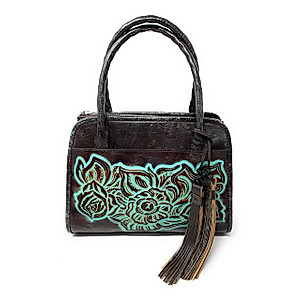 Patricia Nash Tooled Leather Paris Satchel, Small, Turquoise
