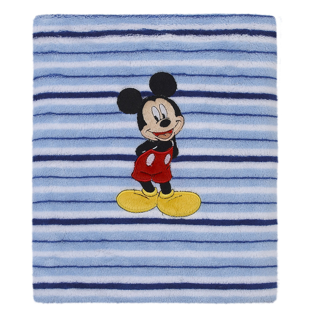 Disney Mickey Mouse Super Soft Coral Fleece Baby Blanket, Blue/Navy