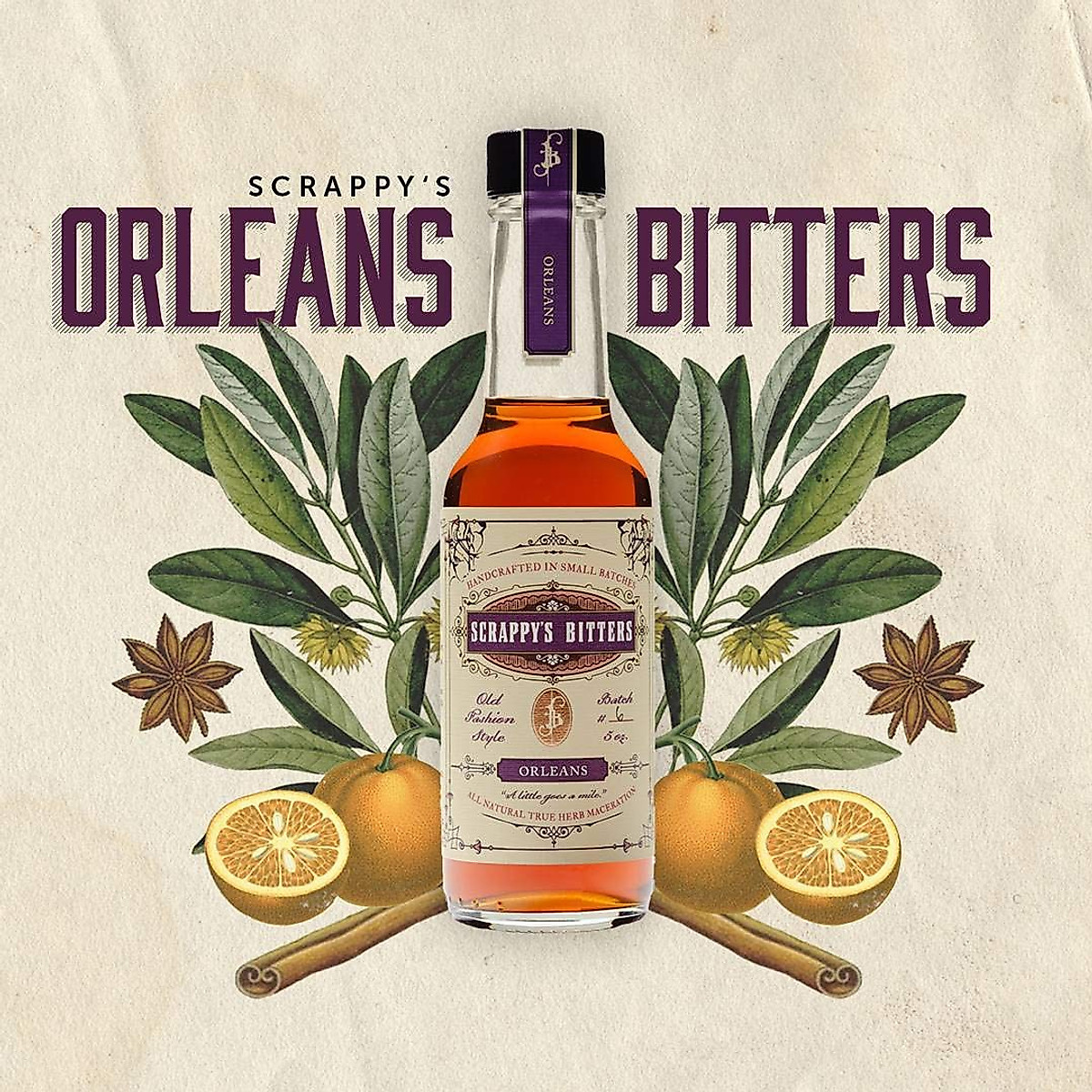 Scrappy's Bitters - Orleans, 5 oz - Organic Ingredients, Finest Herbs & Zests, No Extracts, Artificial Flavors, Chemicals or Dyes. Made in the USA!