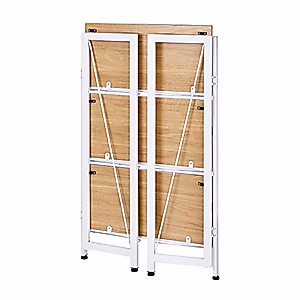 AZL1 Life Concept Accent Utility No-Assembly Folding Bookshelf Storage Shelves 3 Tiers Vintage Bookcase Standing Racks Study Organizer Home Office, Natural