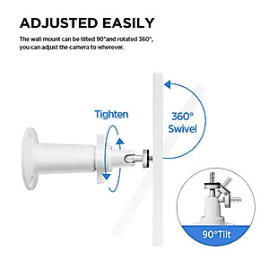 OLAIKE Smart Home Adjustable Indoor/Outdoor Metal Wall Mount (2 Pack) for Ring Stick Up Cam Wired/Battery & Indoor Cam, Arlo Pro/Pro 2/Pro 3/Pro 4/Ultra, Eufy Cam E / 2 / 2C, Wyze Pan v3, White