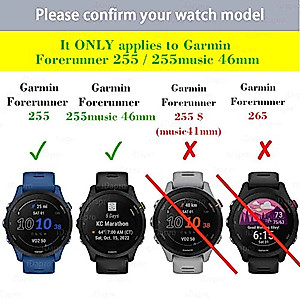 iDaPro [4 Pack] Screen Protector for Garmin Forerunner 255/255 Music 46mm Smartwatch + Silicone Anti-dust Plugs Tempered Glass Anti-Scratch Bubble-Free