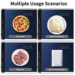 Food Warming Mat: Silicone Electric Warming Tray, Food Warmers for Parties Buffet - Full Surface Heating, 3 Temperature Settings, Foldable, Food Heating Mat for Gatherings, Family, Everyday Use