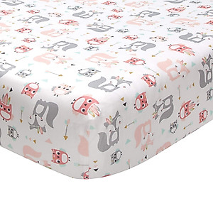 Lambs & Ivy Little Spirit 3-Piece Crib Bedding Set - Blue, Gray, White, Coral