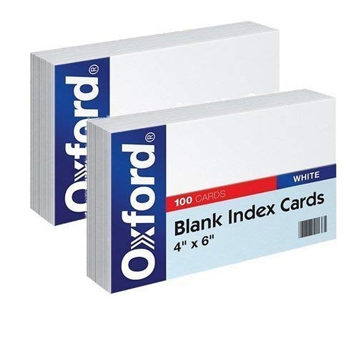 Oxford Blank Index Cards, 4" x 6", White (2 Pack)