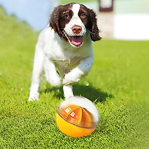 Monotre Dog Treat Ball, Dog Food Puzzle Slow Feeder Interactive Squeaky Mental Stimulation Toys, Dog& Cat Treat Dispenser Puzzle Toys Active Rolling Balls for Medium/Large Dog Breeds