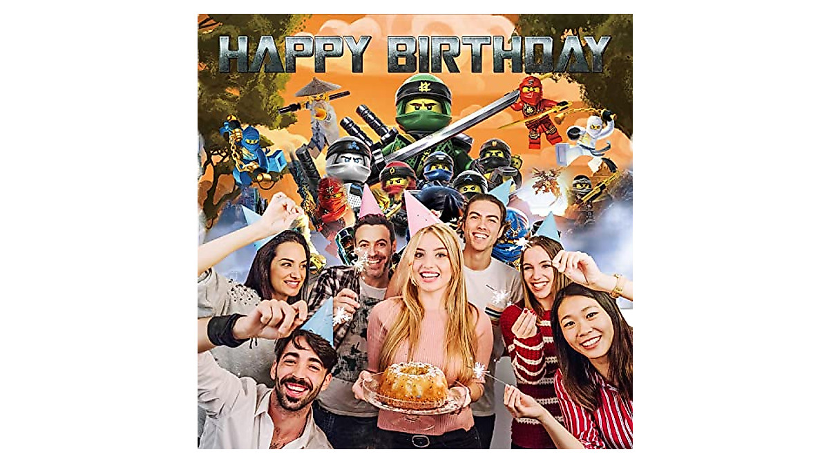 Ninjago Backdrop for Birthday Party Decorations Ninja Themed Happy ...