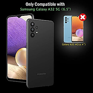 QHOHQ 3 Pack Screen Protector for Samsung Galaxy A32 5G/M32 5G (Not fit A32 4G＆M32 4G) with 3 Pack Camera Lens Protector, HD Tempered Glass Film, 9H Hardness, Anti-Scratch, Easy Install, Case Friendly