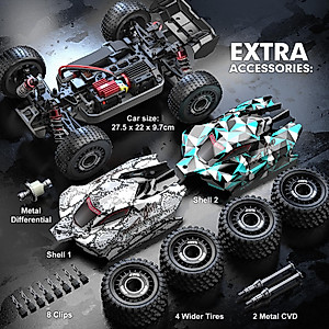 HYPER GO H16PL 1/16 RTR Brushless RC Buggy, Fast RC Cars for Adults, Max 38 mph RC Truck, 4WD High Speed Racing RC Car with 2S 2000 mAh Battery for RC Basher