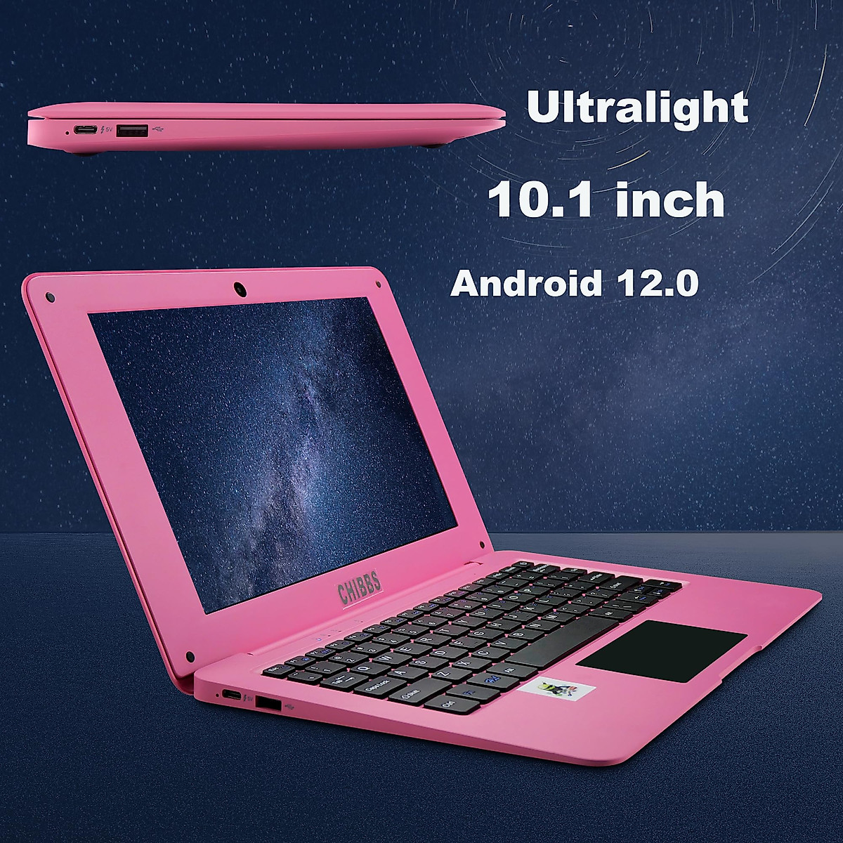 10.1" Inch Kids Laptop Computer, Netbook Powered by Android 7.1.1, Quad Core Processor, 2gb Ram, 32gb Storage, Bluetooth, WiFi