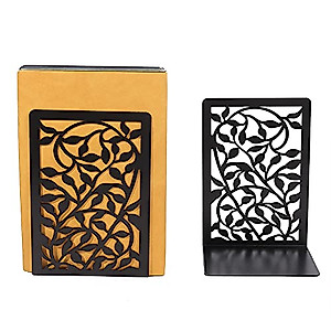 Book Ends, 1 Pair Metal Decorative Bookends for Shelves, Heavy Duty Book Shelf Holder Non Skid Book Stoppers, Modern Bookends for Home Office Desk and Bookshelves(Size:A)