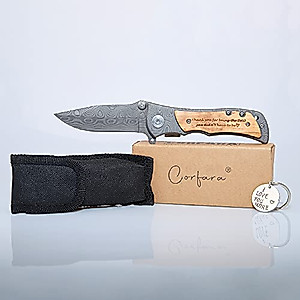 Stepdad Gift - Thank You for Being the Dad You Didn’t Have to Be, Engraved Pocket Knife for Stepdad from Stepdaugheter Stepson, Gifts for Stepdad Birthday Christmas from Daughter, Stepdad Fathers Day