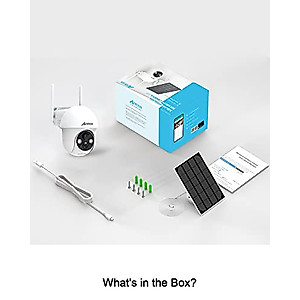 ANRAN Security Camera Wireless Outdoor, 2K Solar Outdoor Camera with 360° View, Smart Siren, Spotlights, Color Night Vision, PIR Human Detection, Pan Tilt Control, 2-Way Talk, IP65, Q1 White