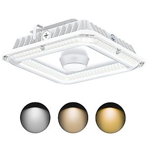 BBESTLED LED Canopy Light with Photocell, 60W 80W 100W Adjustable, UL&DLC Listed 13500LM Carport Lights 3000K/4000K/5000K, AC100-277V IP65 Waterproof Canopy Light for Gas Station, Dusk to Dawn