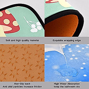 Apular Mushroom Red Kitchen Mat Set of 2 Kitchen Rug Set Non Slip Cushioned Heavy Duty Memory Foam Kitchen Runner Rugs and Mats Comfort Standing Mat for Office Desk Sink Laundry Home Decor