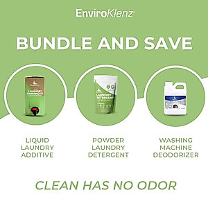 EnviroKlenz Liquid Laundry Enhancer | Non-Toxic, Fragrance-Free Additive | 20 loads, 77 Fl oz with 3 load EnviroKlenz Washing Deodorizer, and EnviroKlenz Powder Detergent, 20 loads