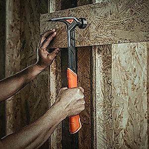 Vanquish 11 Oz Titanium Framing Hammer with Smooth Face One Piece Forged Rip Claw Hammer with Magnetic Nail Holder and Rubber Grip Handle - 0536