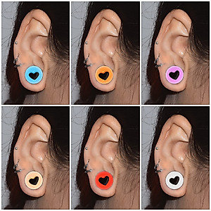DERALA Silicone Ear Tunnels 20Pcs Heart Flexible Flesh Gauges Plugs Ear Piercing Jewelry 1/2 inch