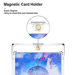 Zonon 5 Pieces Magnetic Card Holder Base Trading Card Stand Protector 35 Pt Acrylic Baseball Card Protectors Card Sleeves Protector Case for Trade Card Holder Baseball Card Storage and Display