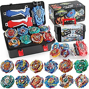 Bey Battling Top Burst Launcher Grip Toy Blade Set Game Storage Box 12 Top Burst Gyros 2 Launchers Great Birthday Gift for Boys Children Kids