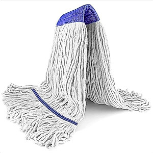 Loop End Commercial String Mop Head, String Cotton mop Heads, 6 Inch Headband, Mop Head Replacement for Home, Highly Absorbent,Industrial and Commercial Use