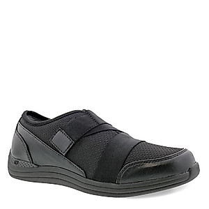 Drew Aster Womens Cross Strap Comfort Shoe, Black Combo,9.5 Wide (D)