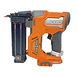 RIDGID R09891B 18V Brushless Cordless 18-Gauge 2-1/8 in. Brad Nailer (Tool Only) with CLEAN (Renewed)