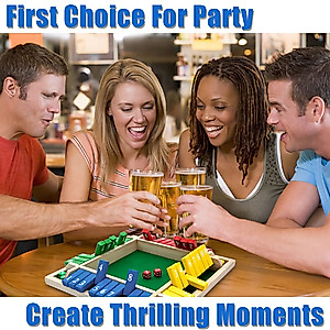 Shut The Box Game, 12 Inches Family Wooden Board Table Math Dice Games for Adults and Kids, 2-4 Player Classics Tabletop Version Games for Classroom,Home,Party or Pub